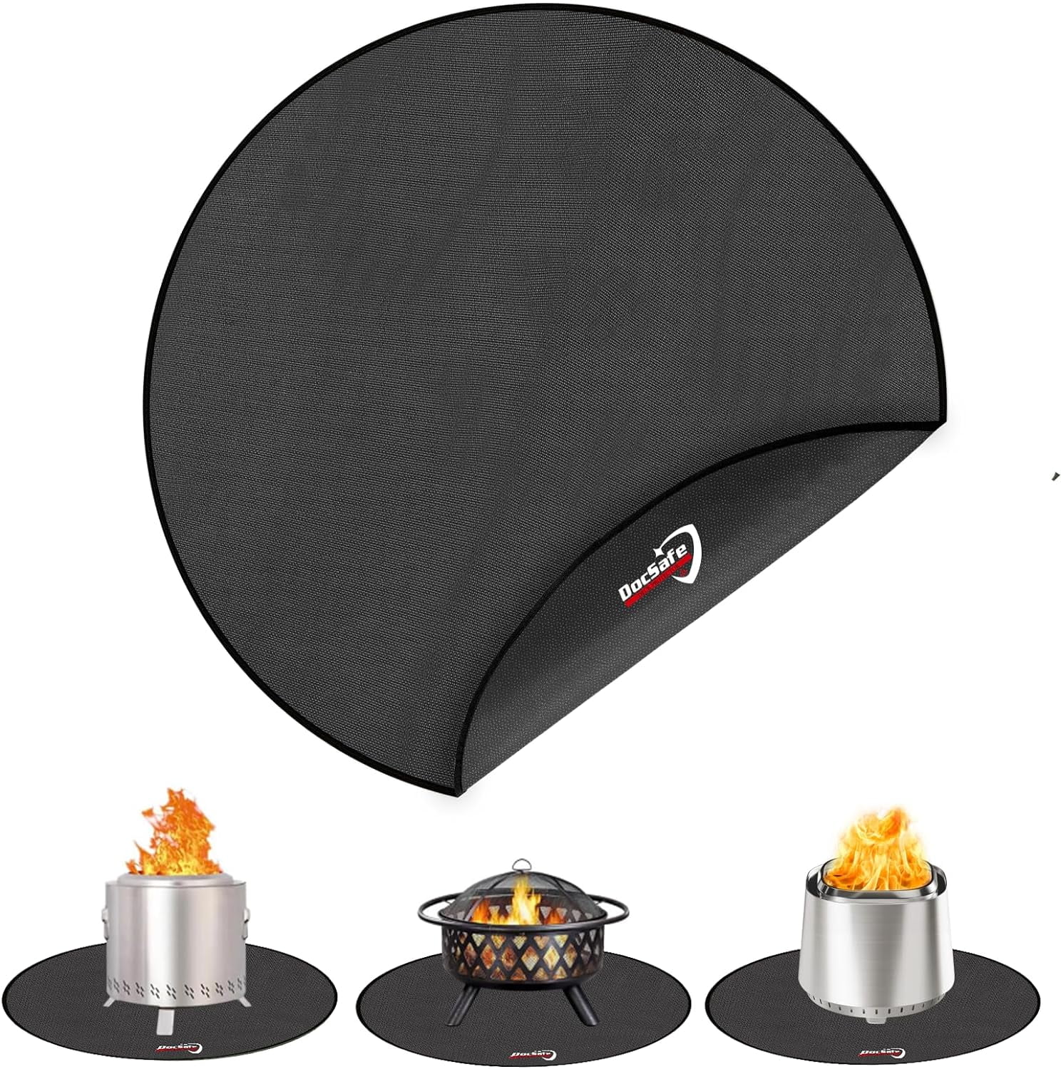 38" Round Under Grill Mat,4 Layers Fire Pit Mat Protect Mat,Fireproof ...