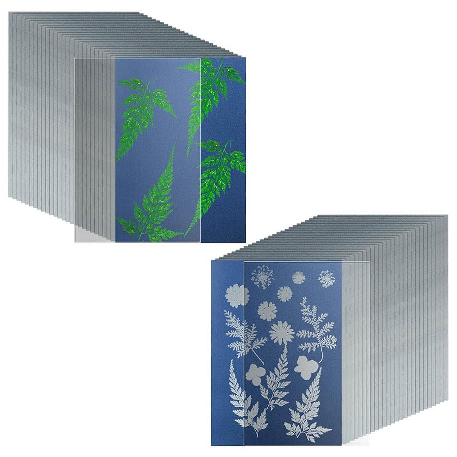 38 Sheets Cyanotype Paper A4 Sun Print Paper Kit with 2 Clear Acrylic ...