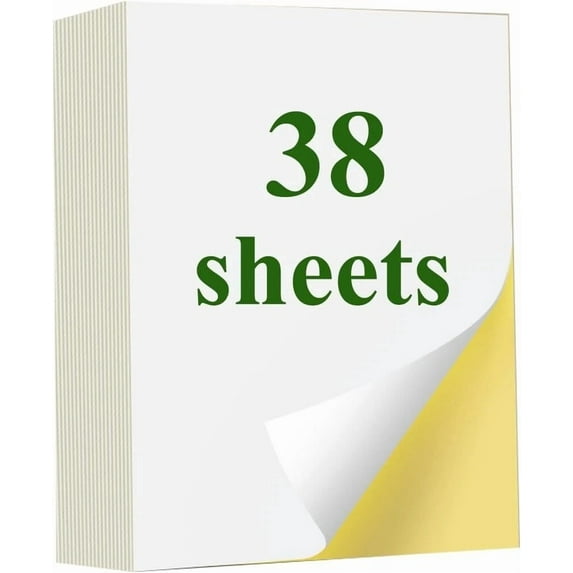 38 Sheetswhite Matte Printable Sticker Paper For Inkjet Printer, (8.5 ...
