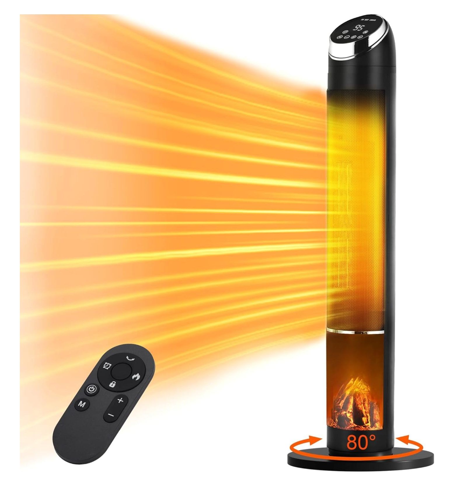 38" Space Heater for Large Room, 1500W Electric Fireplace Heaters ...