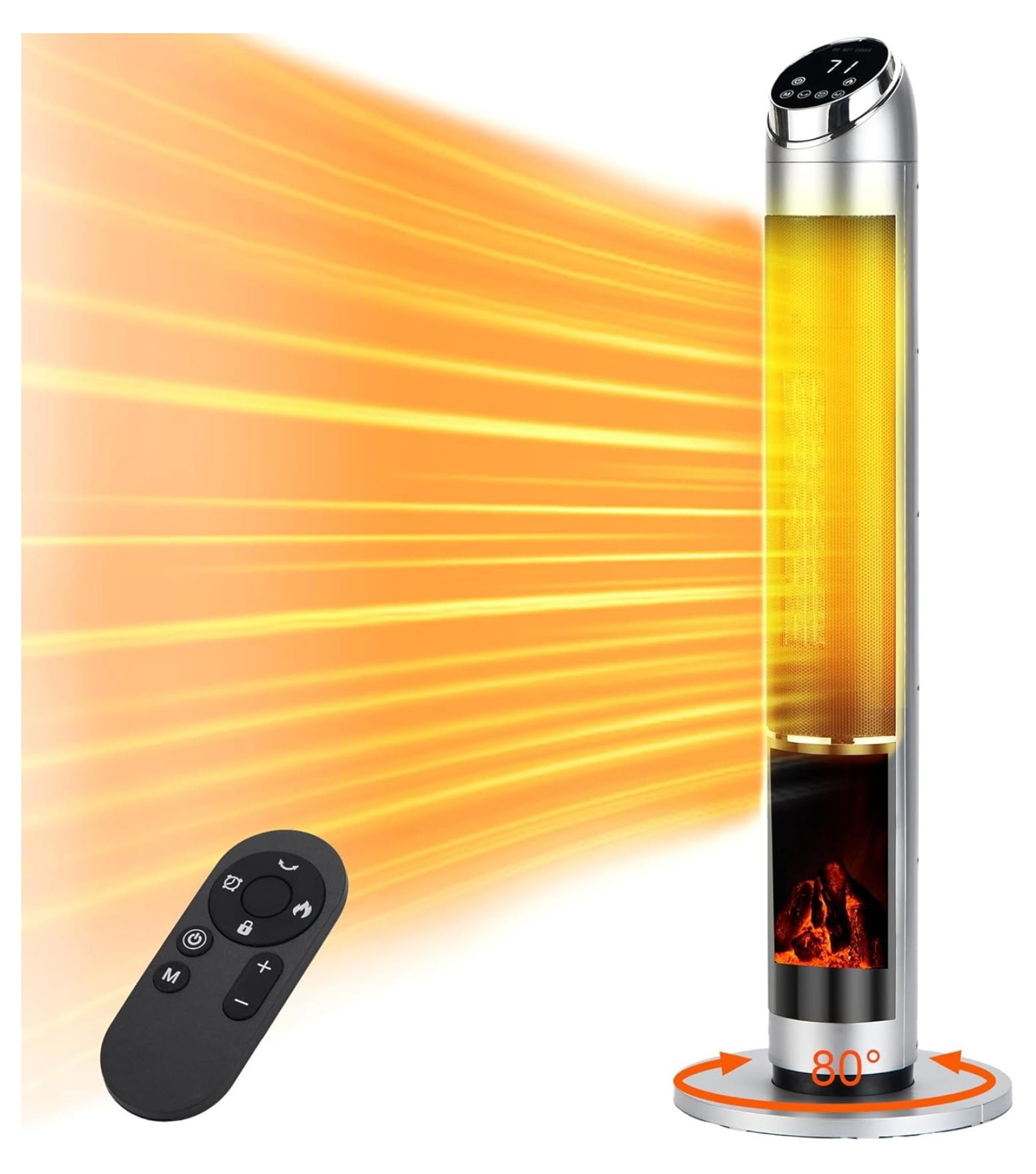 38" Space Heater for Large Room, 1500W Electric Fireplace Heaters ...