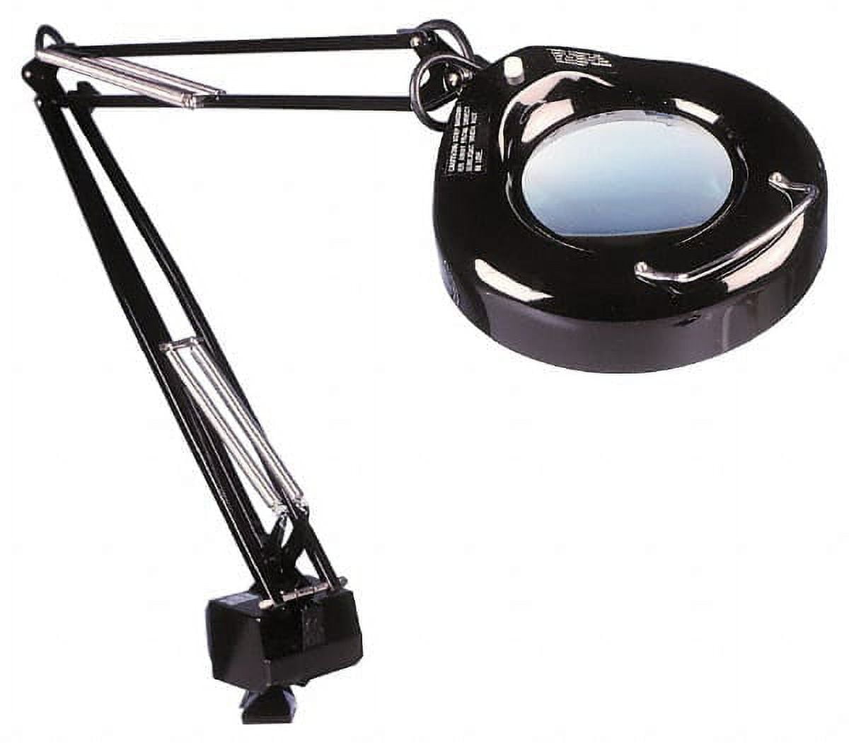 38", Swing Arm, Clamp on, Fluorescent, Black, Magnifying Task Light ...