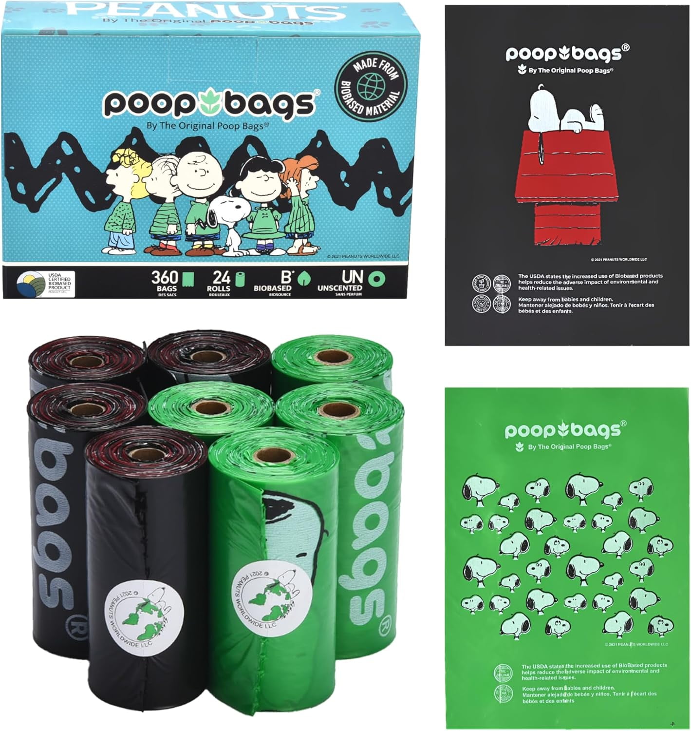 ® 38% USDA Biobased Pet Waste Bags, Peanuts Design, Leak-Resistant ...