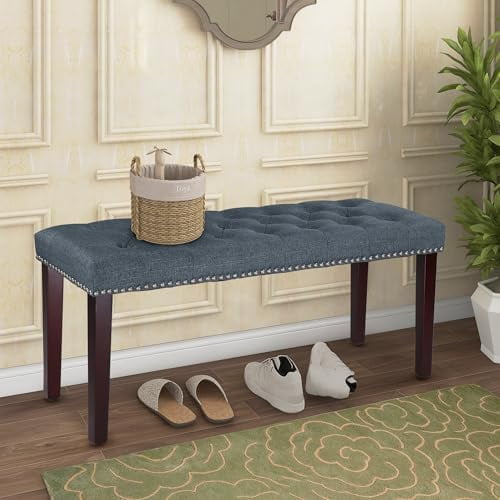 38’’ Upholstered Bench Rectangle Ottoman Bench Entryway Bench Footrest ...
