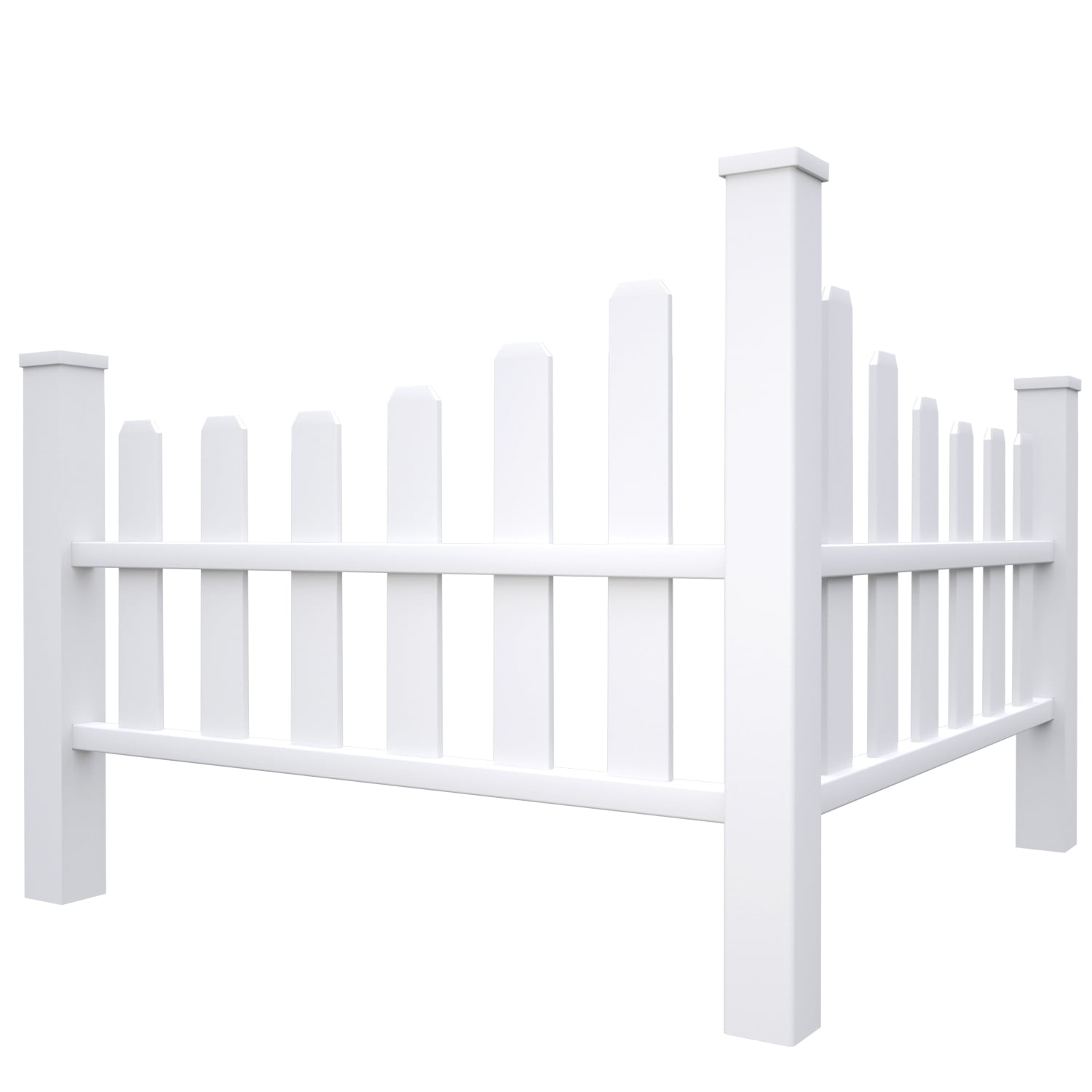 38" X 95" Vinyl Corner Picet Fence Arbors Country Corner Picket White ...