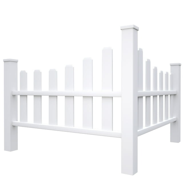 38" X 95" Vinyl Corner Picet Fence Arbors Country Corner Picket White Enclosure Fence Panel ...