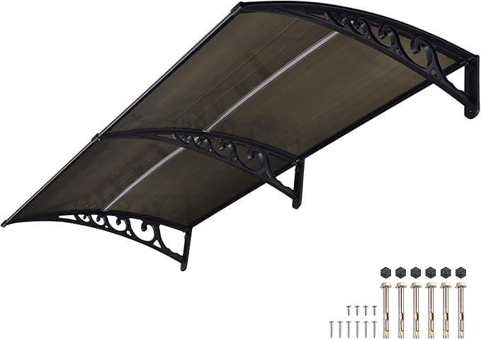 38"X78" Window Awning Door Canopy Rain Cover UV Protect Polycarbonate ...