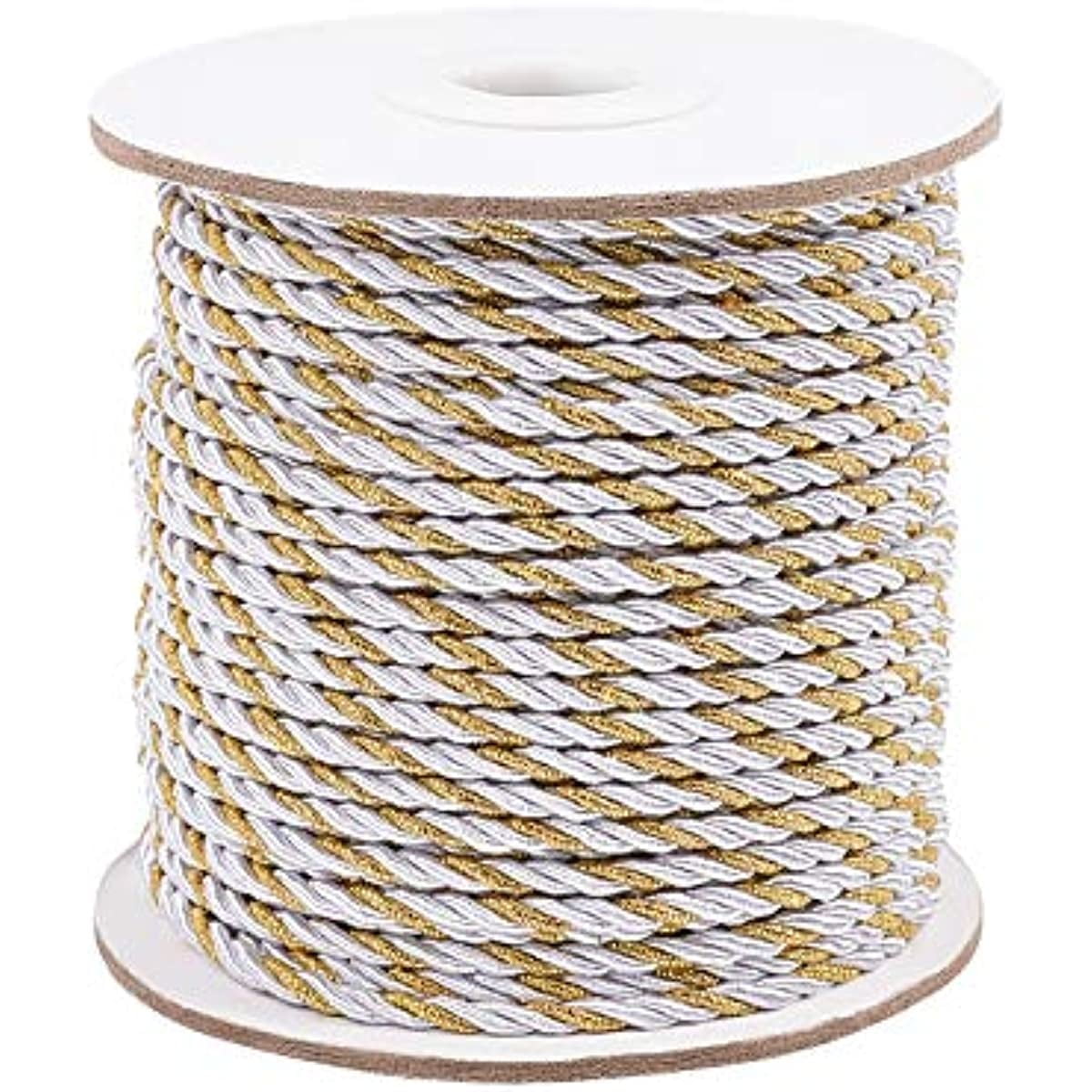 38 Yards 3mm Twisted Cord 3-Ply Braided Rope Cord Milan Cords Metallic ...