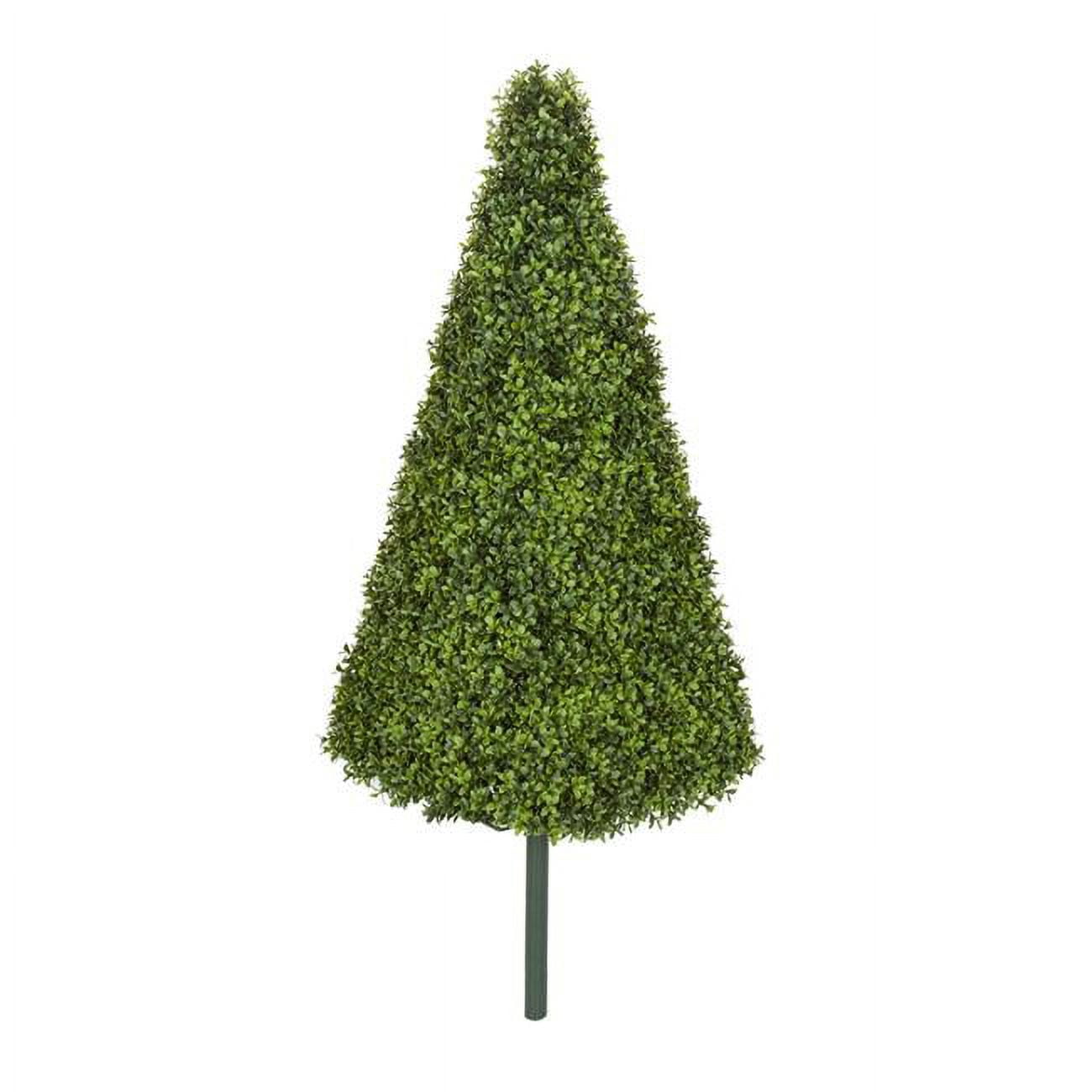 38 in. Polyblend English Boxwood Pyramid Topiary, Green - Walmart.com