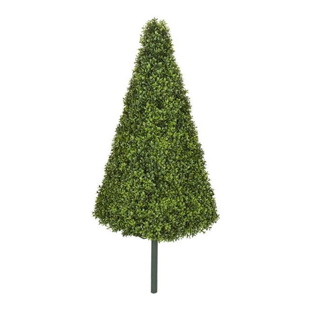38 in. Polyblend English Boxwood Pyramid Topiary, Green - Walmart ...