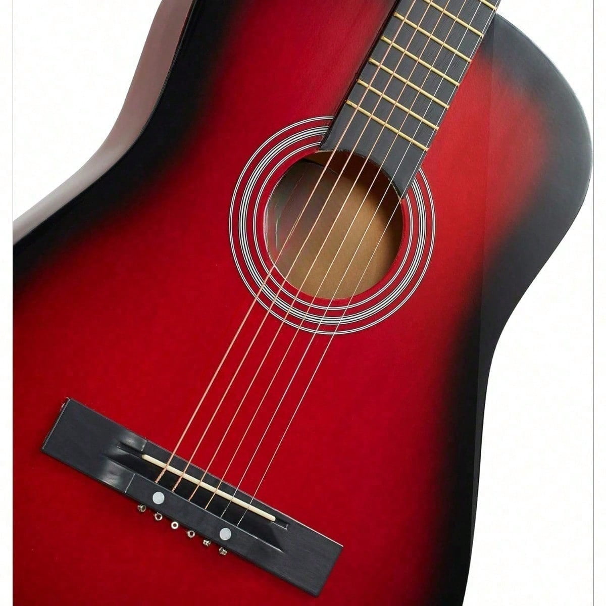 38-inch Beginner Acoustic Guitar Package (Red), Basic Starter Kit w/Gig ...
