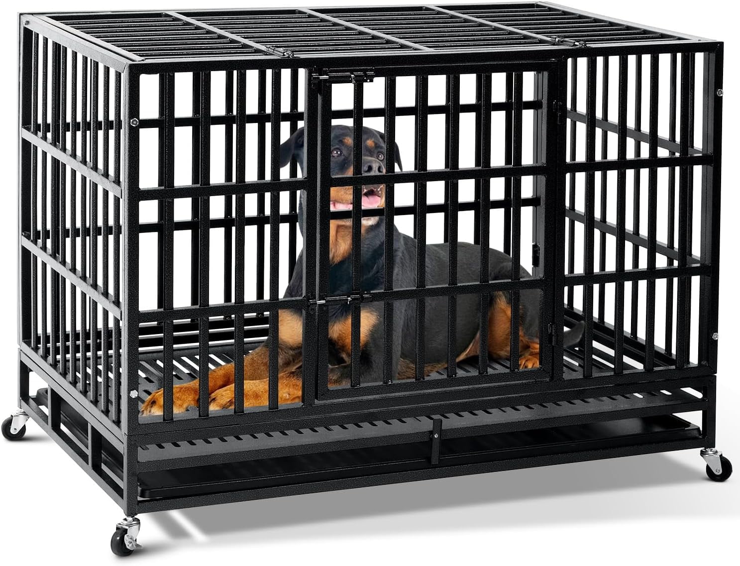 38 inch Heavy Duty Indestructible Dog Crate,2024 New Upgraded ...