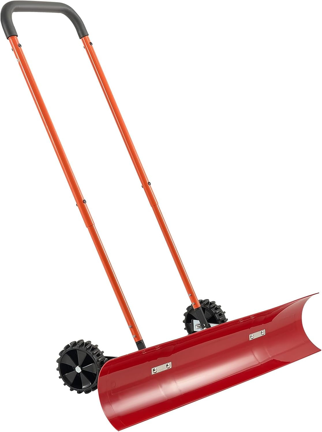 38-inch Snow Pusher Shovel with Wheels, Bi-Directional Heavy Duty ...