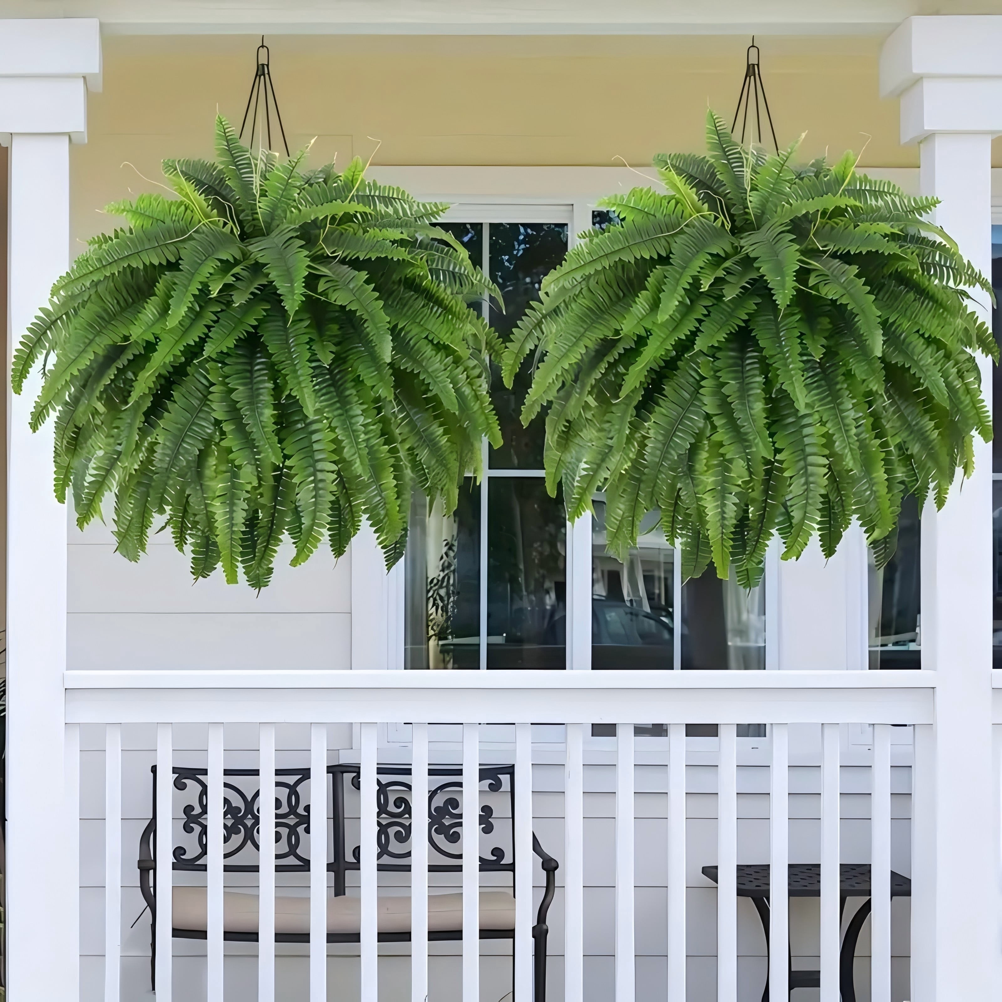 38 leaves fern, artificial fern plant set of 2, faux fern plant, home ...