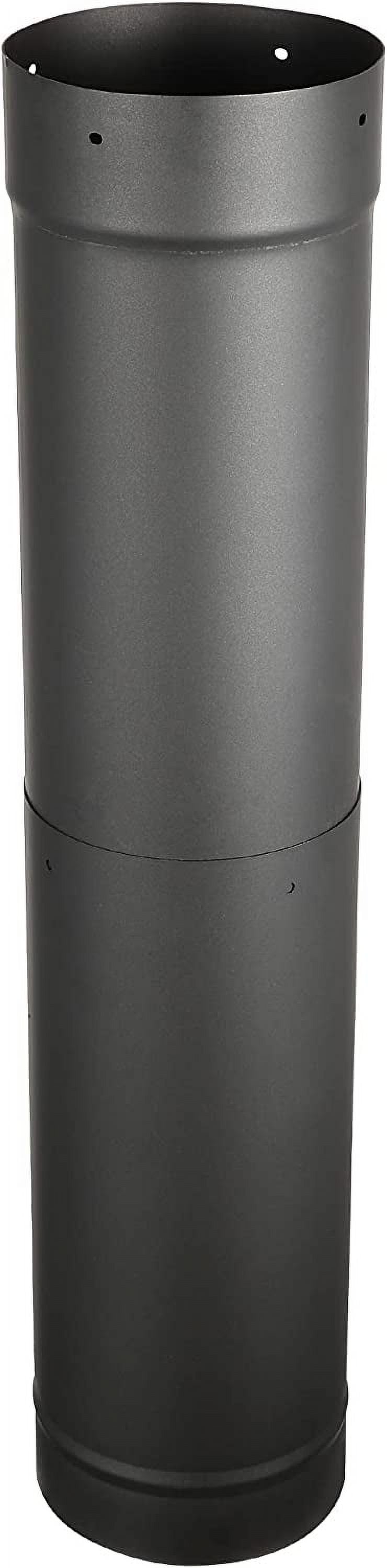 38" to 70" Telescoping Pipe for 6" Diameter Black Single Wall Stove ...
