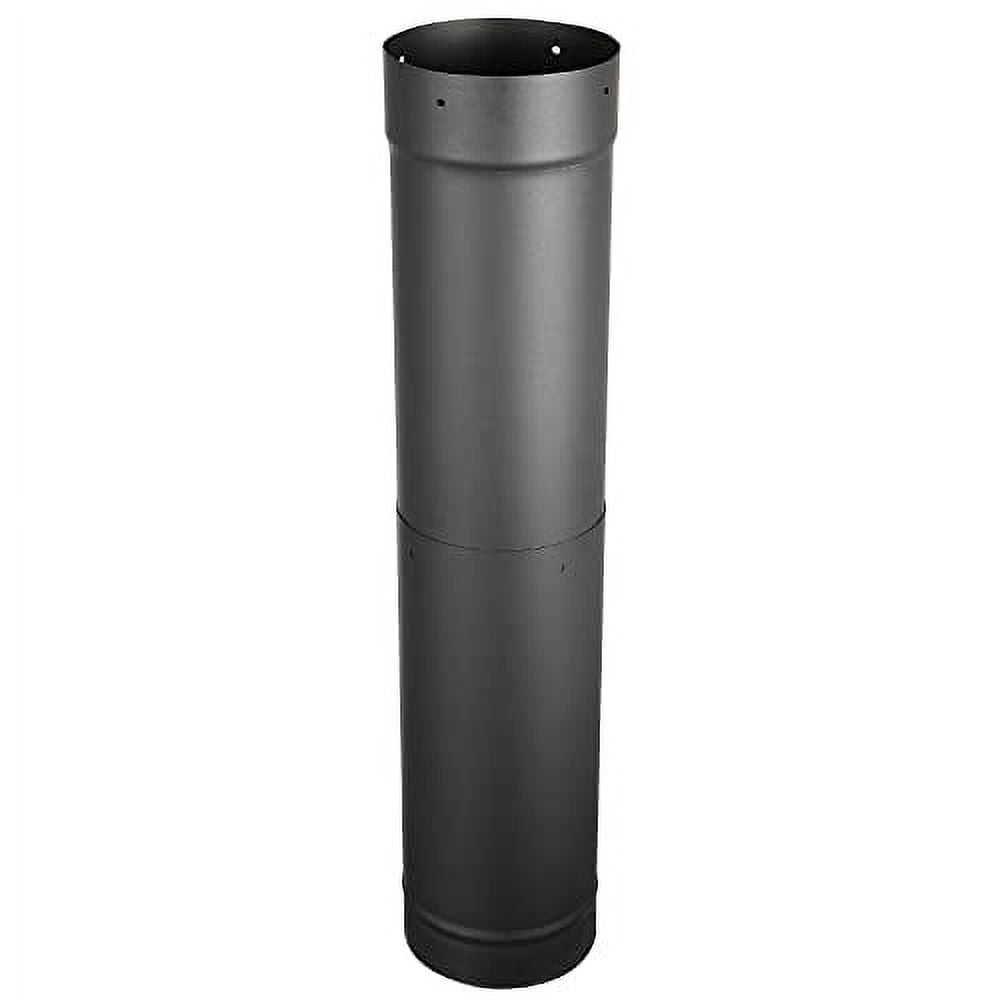 38" to 70" Telescoping Pipe for 8" Diameter Black Single Wall Stove ...
