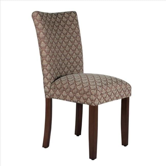 38 x 19 x 23.5 in. Wooden Parson Dining Chair with Damask Pattern ...