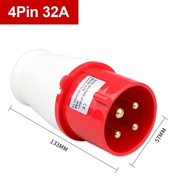 380~415V Industrial And Socket 4Core 4P 32A Electrical Connector Ip44 ...