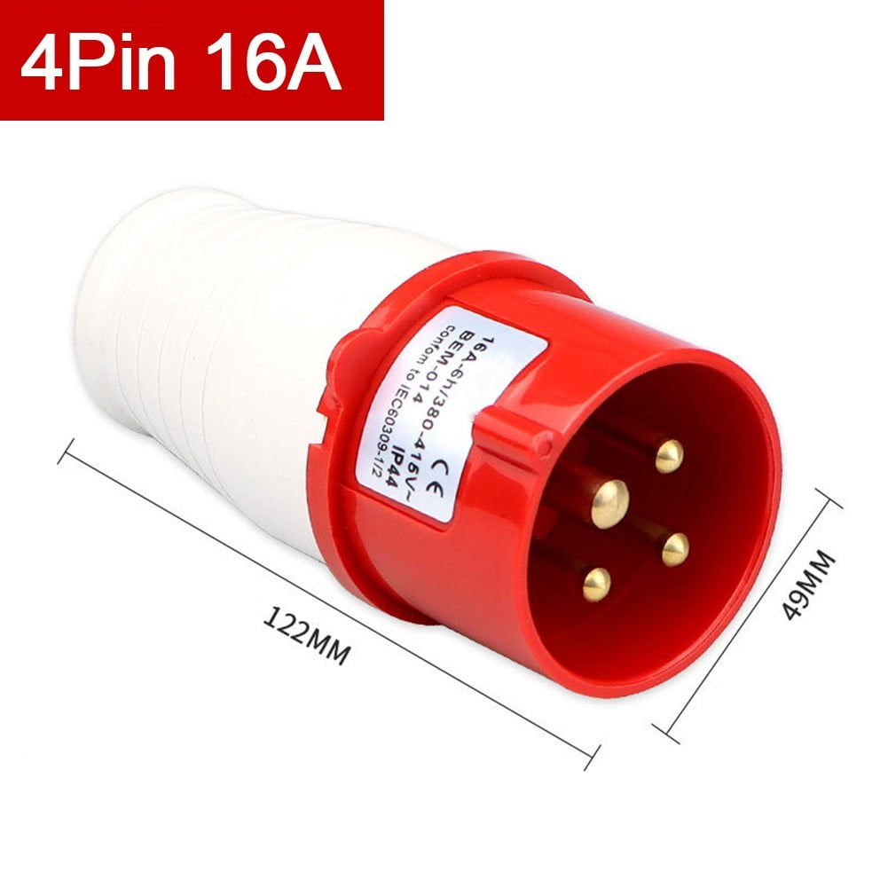 380~415V Industrial and Socket 4core 4P 16A Electrical Connector IP44 - Walmart.com