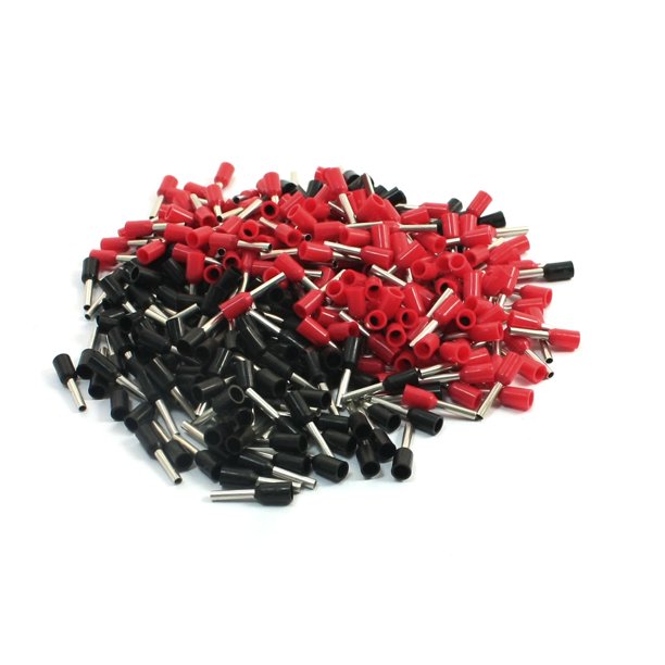 380 x E1008 Red Black Cord End Pre Insulate Ferrules Terminals for 18 ...