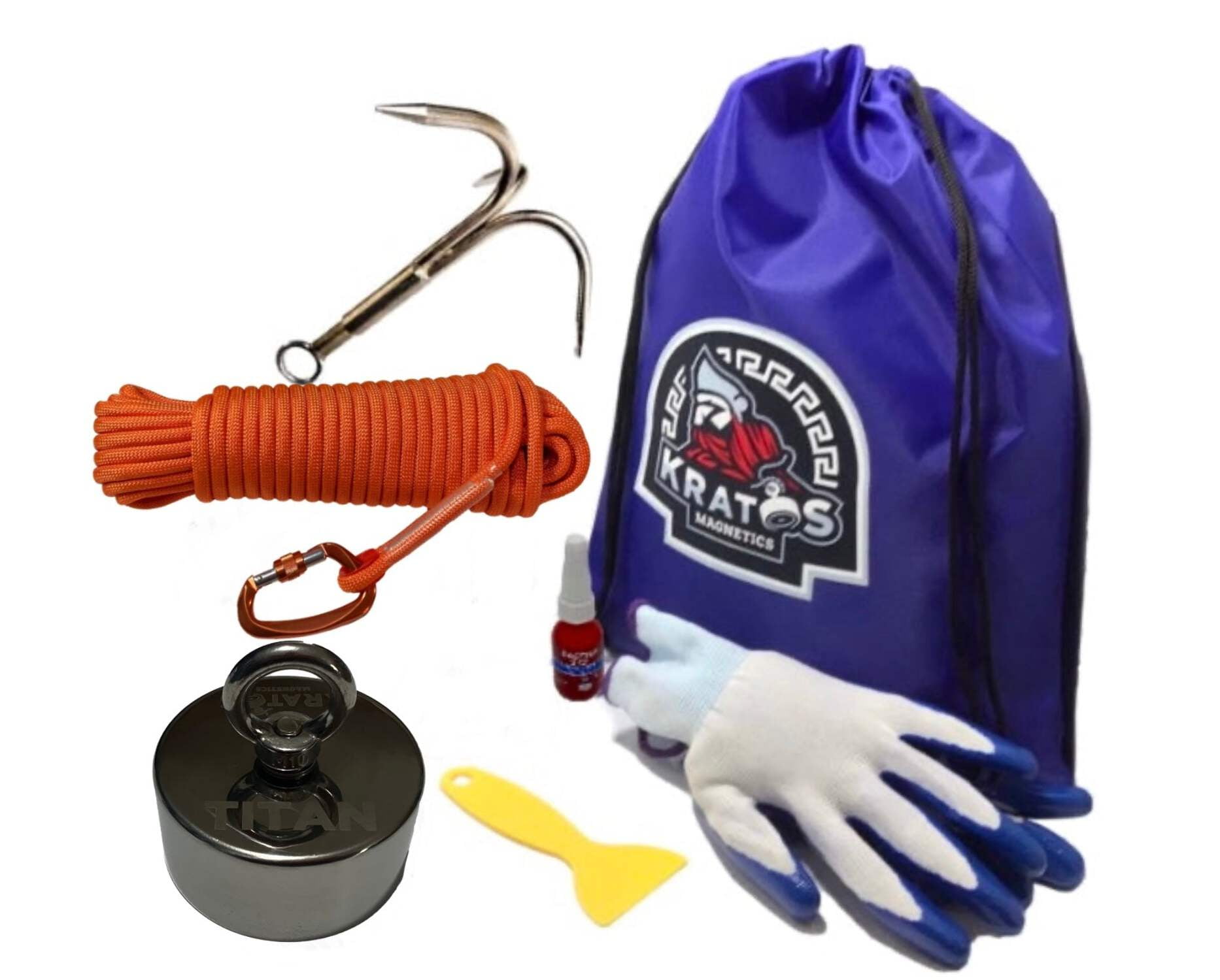 Kratos 3800 Titan 2.0 360 Powerful Neodymium Magnet Fishing Kit with ...