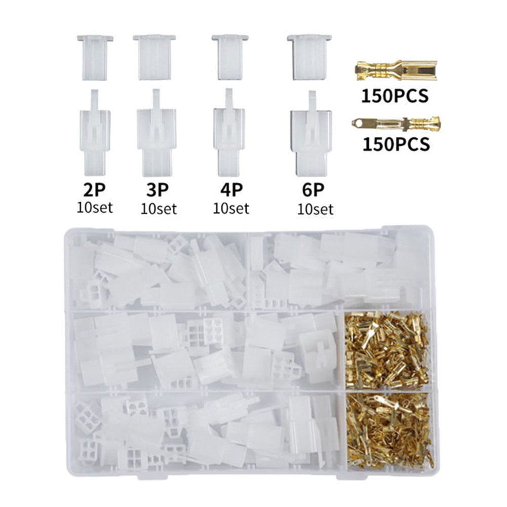 380PCS Wire Connector Housing Terminal 2 3 4 6Pin Crimp Cable Terminal ...