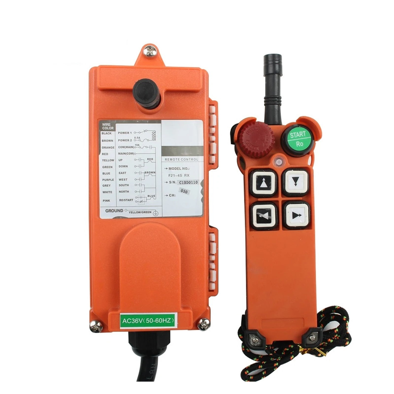 380V 12V 4 Channel Red Industrial Wireless Radio Remote Controller ...