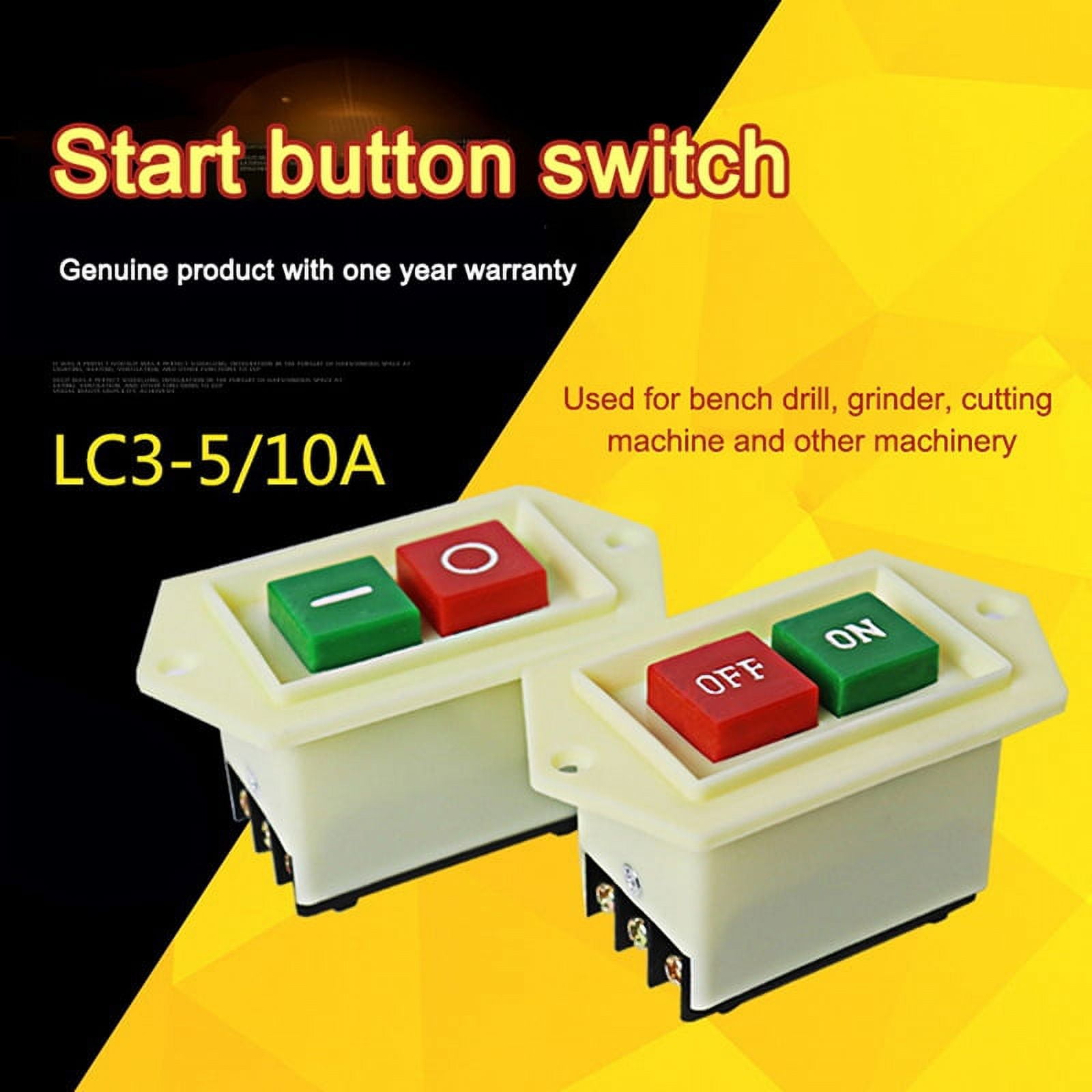 380V LC3-5 Button Start Switch 10A ON-OFF Push Button Switch 2 ...