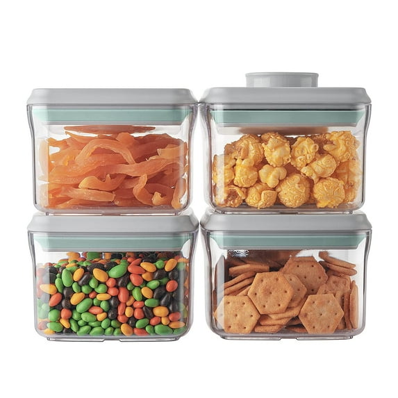 380ml Airtight Containers, 4 Piece Set with One Button Open Design ...