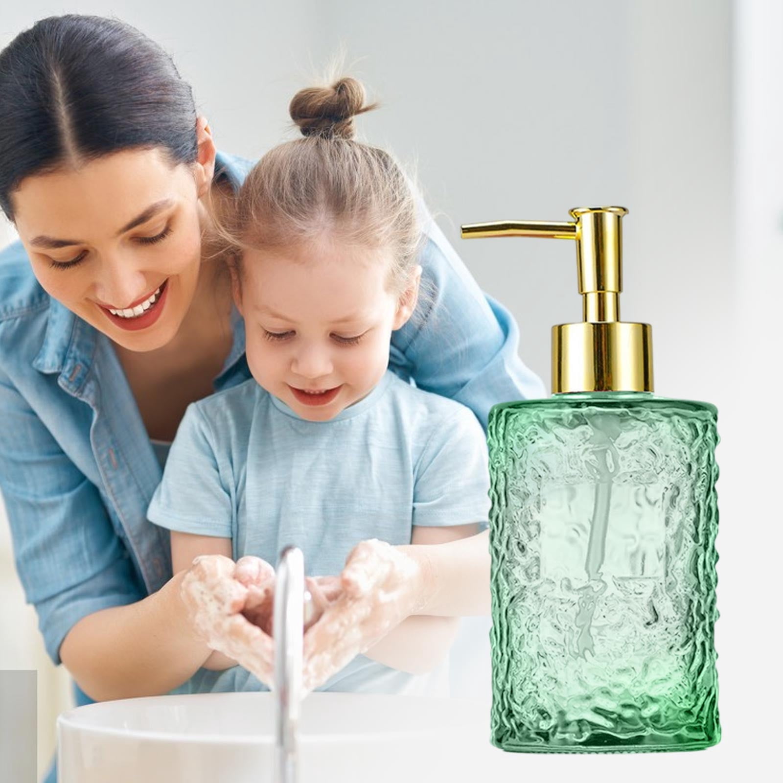 380ml Glass Lotion Bottles with Pump, Leakproof Soap Dispensers ...