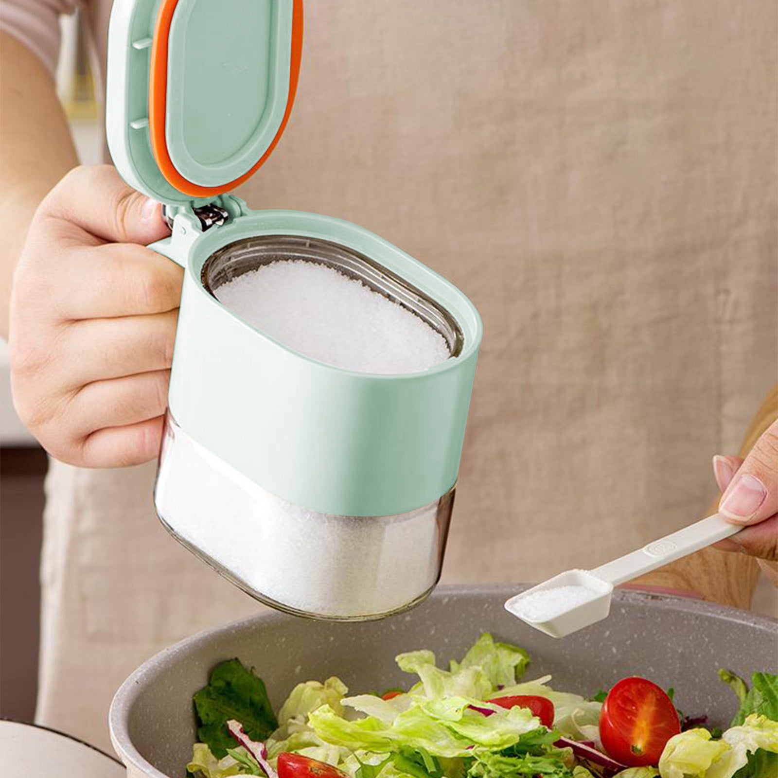 380ml Glass Spice Jars, with Flapper Caps, 2 Spoons, Food Grade, Sealed ...