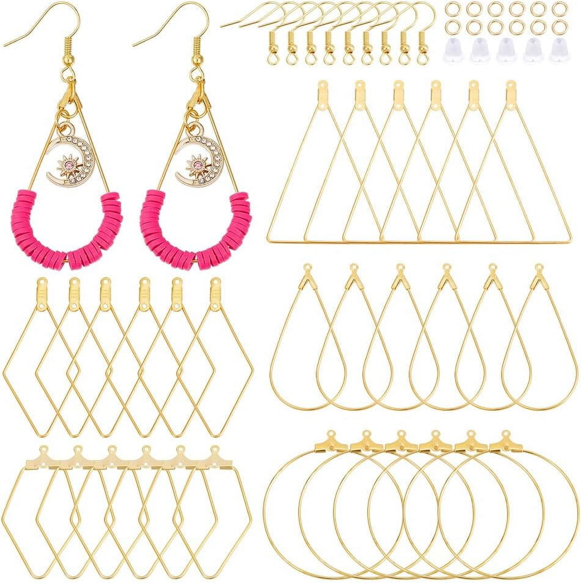 380pcs 16 Sets 5 Styles Brass Beading Hoop Earring Making Kits Golden ...
