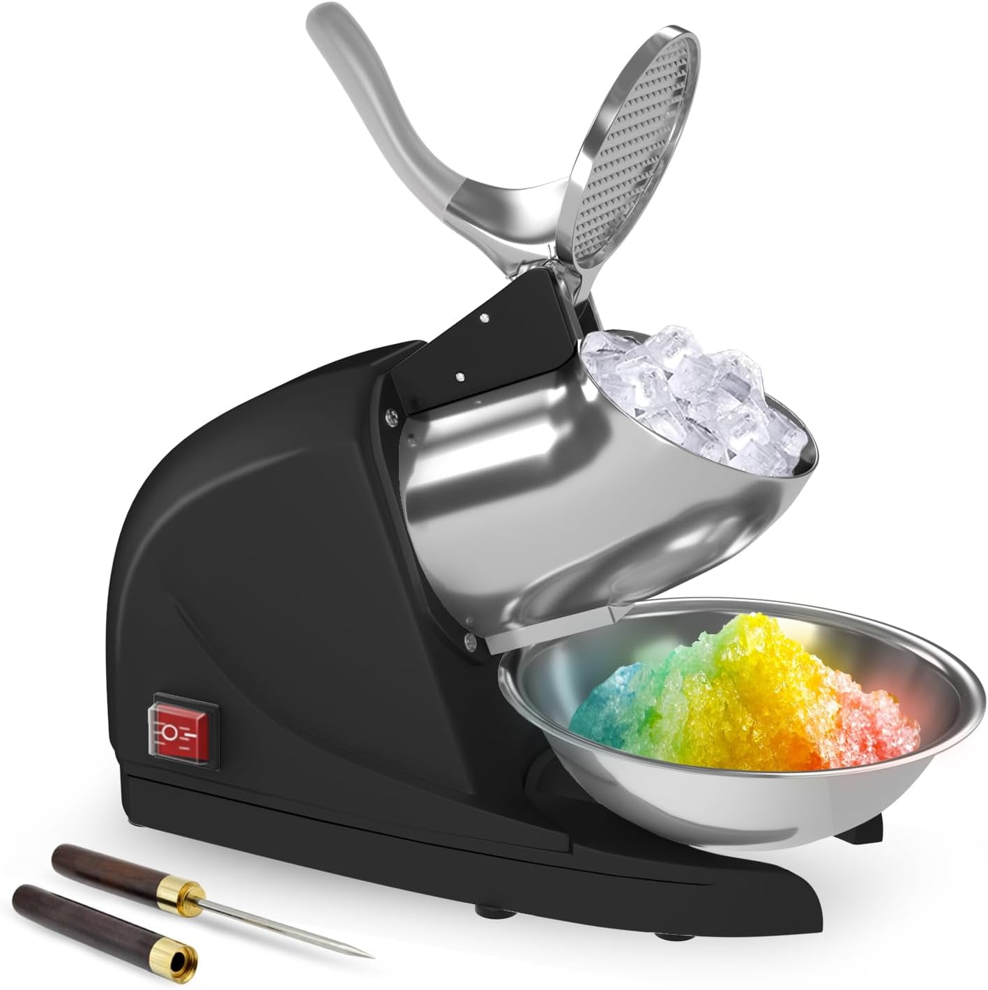 380w Shaved Ice Machine Snow Cone Machine with 3 Stainless Steel Blades ...
