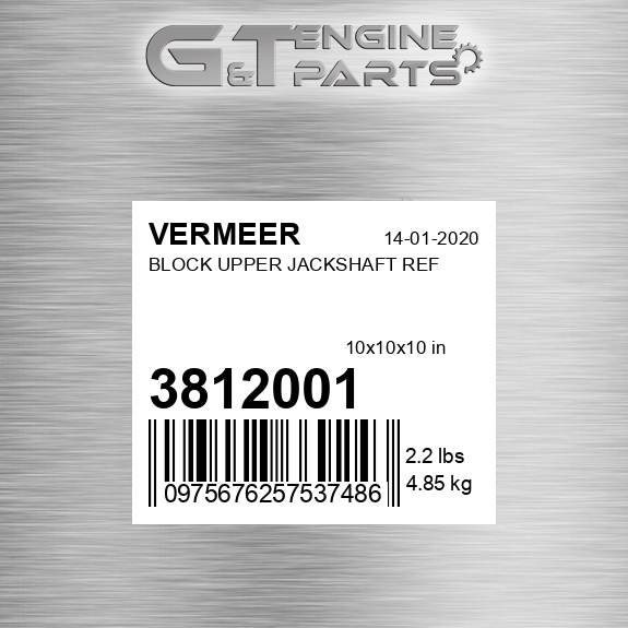 3812001 BLOCK UPPER JACKSHAFT REF fits VERMEER (New OEM) - Walmart.com