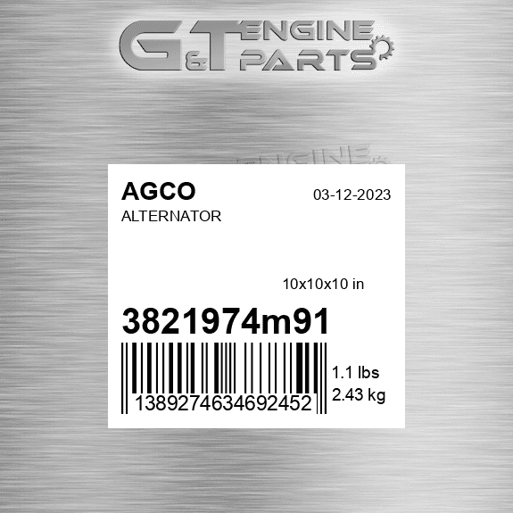 3821974M91 ALTERNATOR fits AGCO (New OEM) - Walmart.com