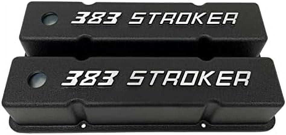 383 STROKER Small Block Chevy Valve Covers - SBC Tall - Black - Walmart.com
