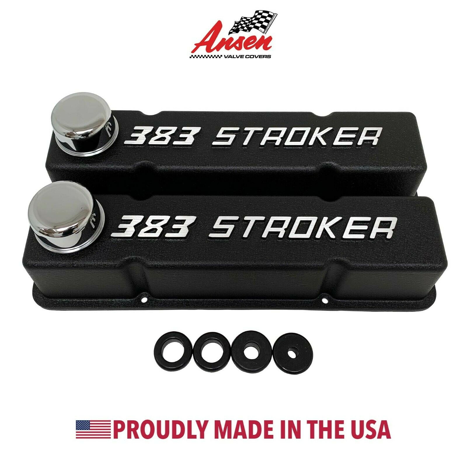 USA Made 383 STROKER SBC Tall Valve Covers - High-Grade Die-Cast ...
