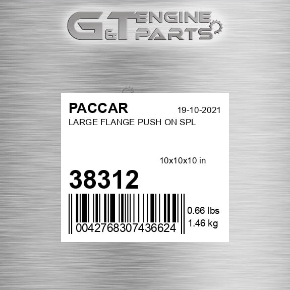 38312 LARGE FLANGE PUSH ON SPL fits Paccar (New OEM) - Walmart.com