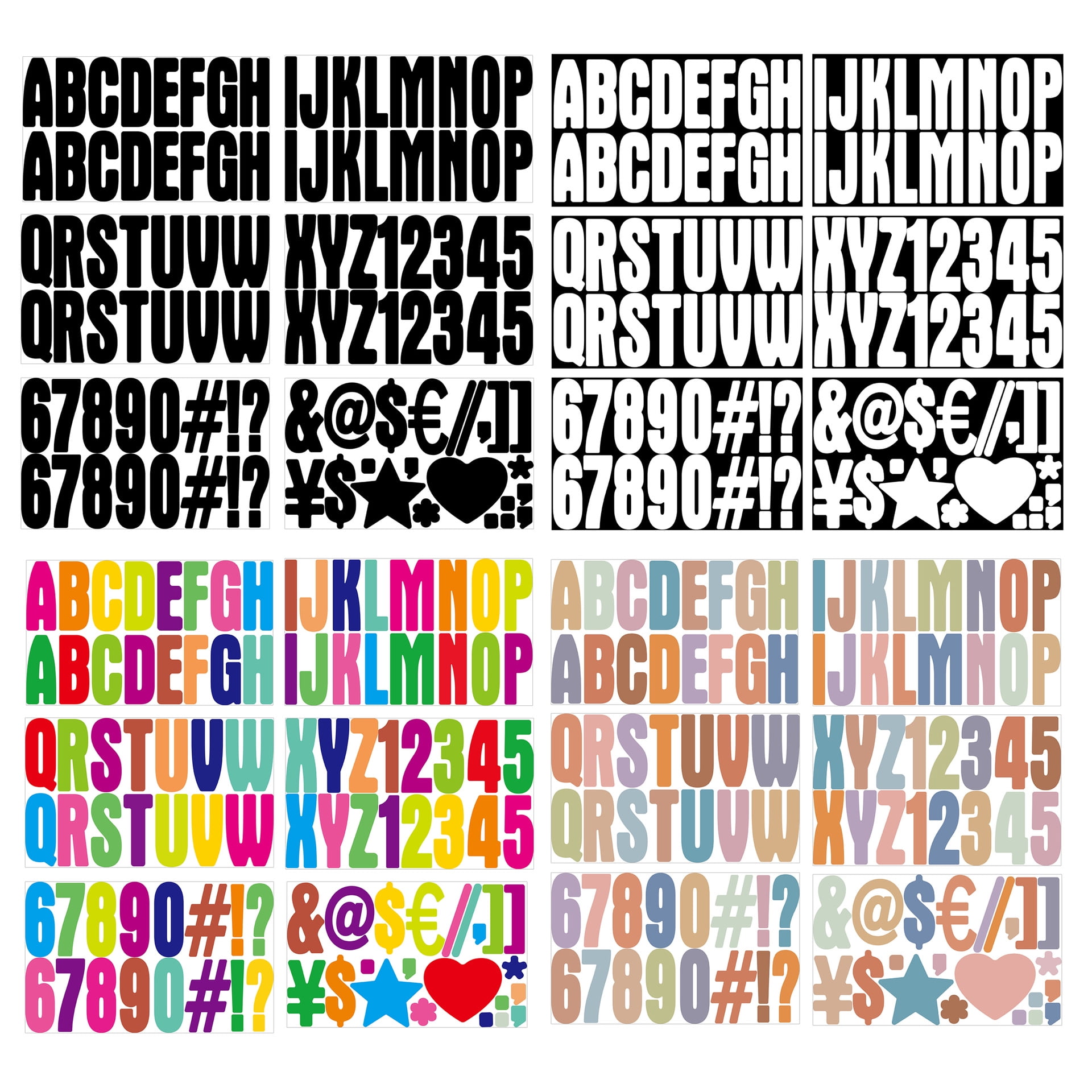 384 Pcs 24 Sheets Large Letter Stickers 2.5 Inch Alphabet Letter ...