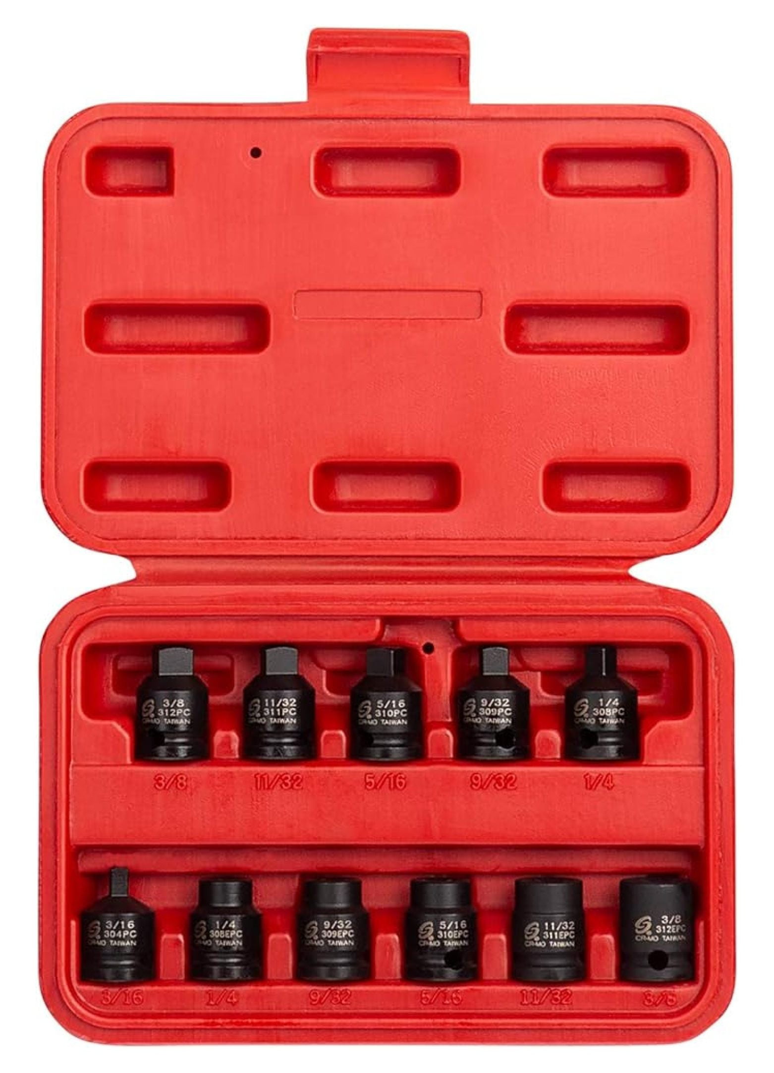 3841, 3/8 Inch Drive Pipe Plug Socket Set, 11-Piece, SAE, 7/16" - 5/8 ...