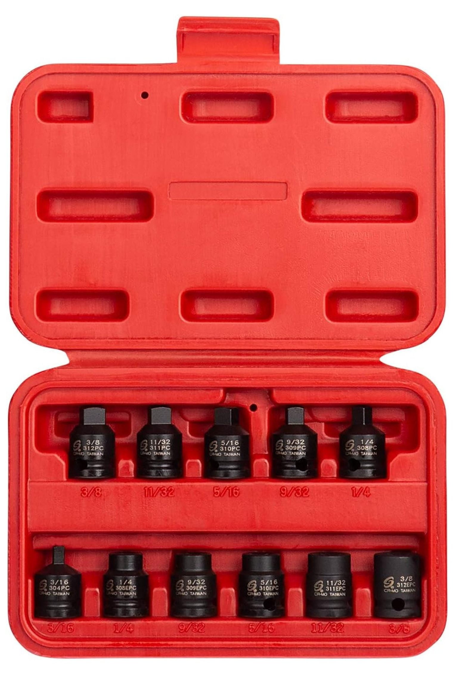 3841, 3/8 Inch Drive Pipe Plug Socket Set, 11-Piece, SAE, 7/16" - 5/8 ...