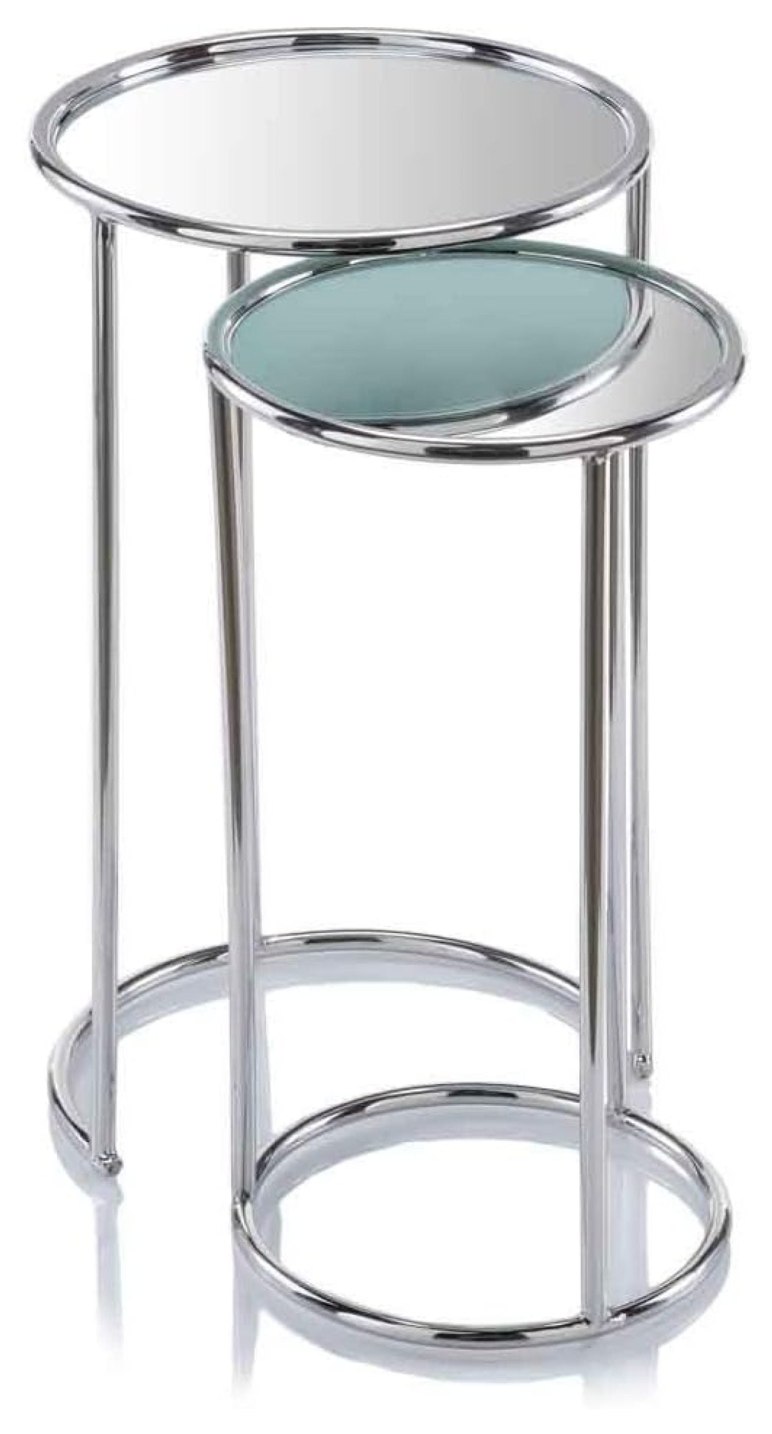 3852 Valor Nested Mirror Tables Set of 2 Nesting Table, Round Side Table, End Table, Round ...