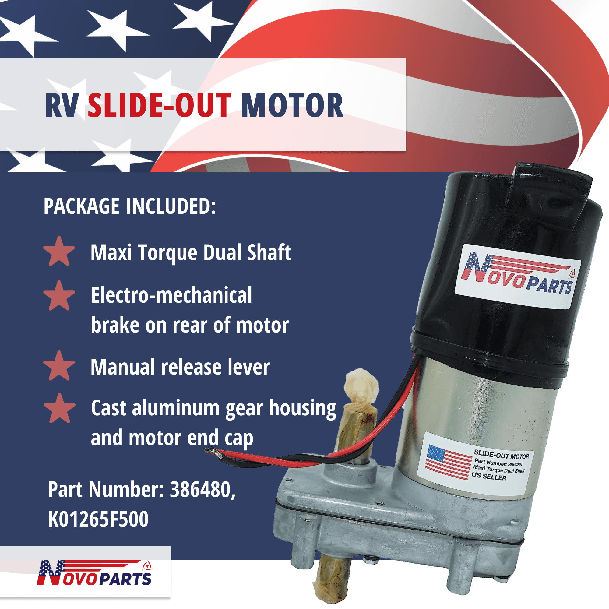 386480 K01265f500 Rv Slide Out Motor Replacement For Power Gear Slide