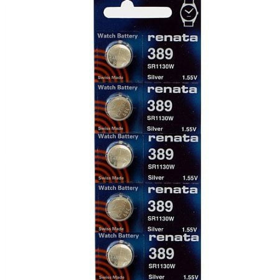 Renata #389 (SR1130W) Watch Battery - Pack of 5, High Quality ...