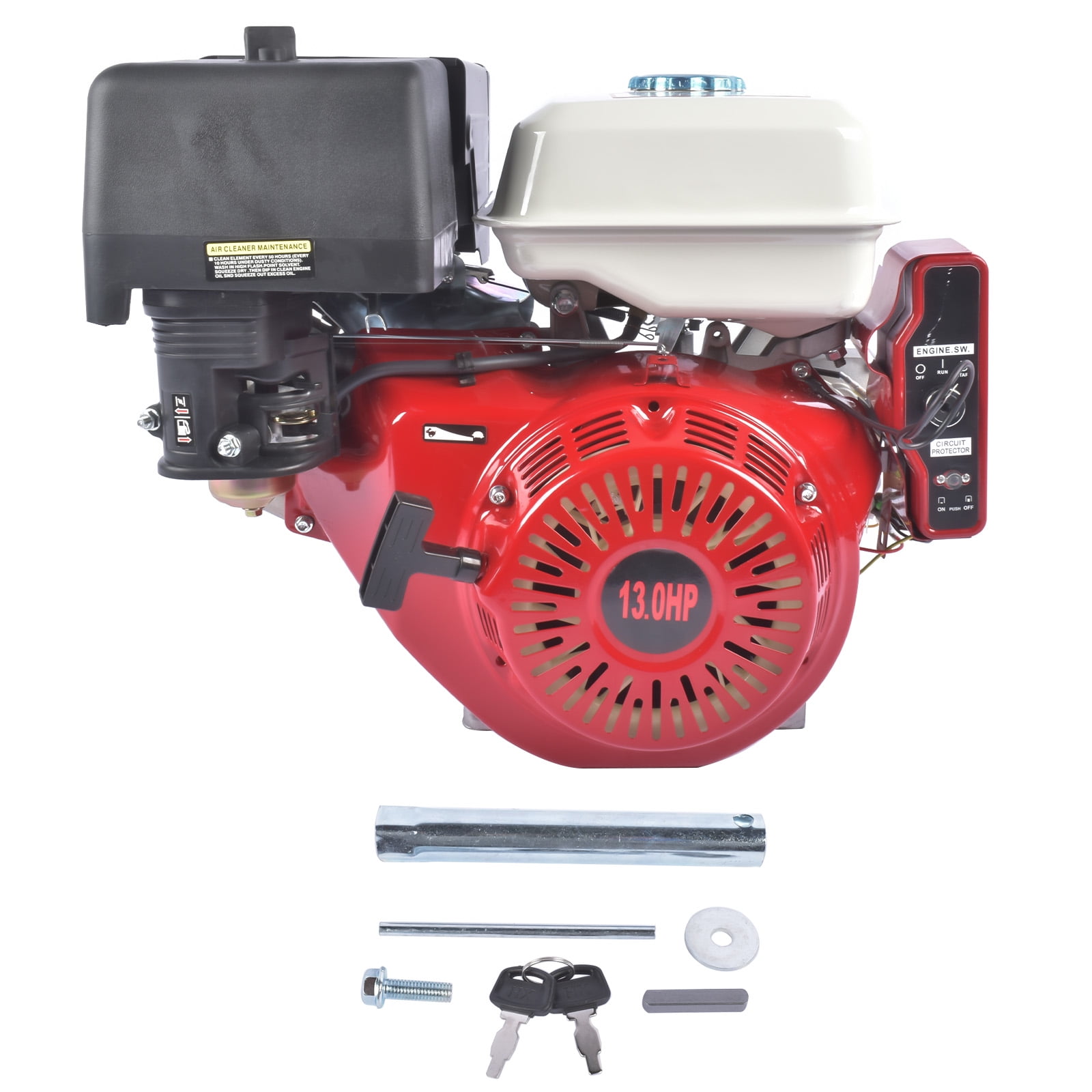389cc 13HP Gas Engine with Electric Start, 4 Stroke Go Kart Engine Horizontal Shaft OHV Gas ...