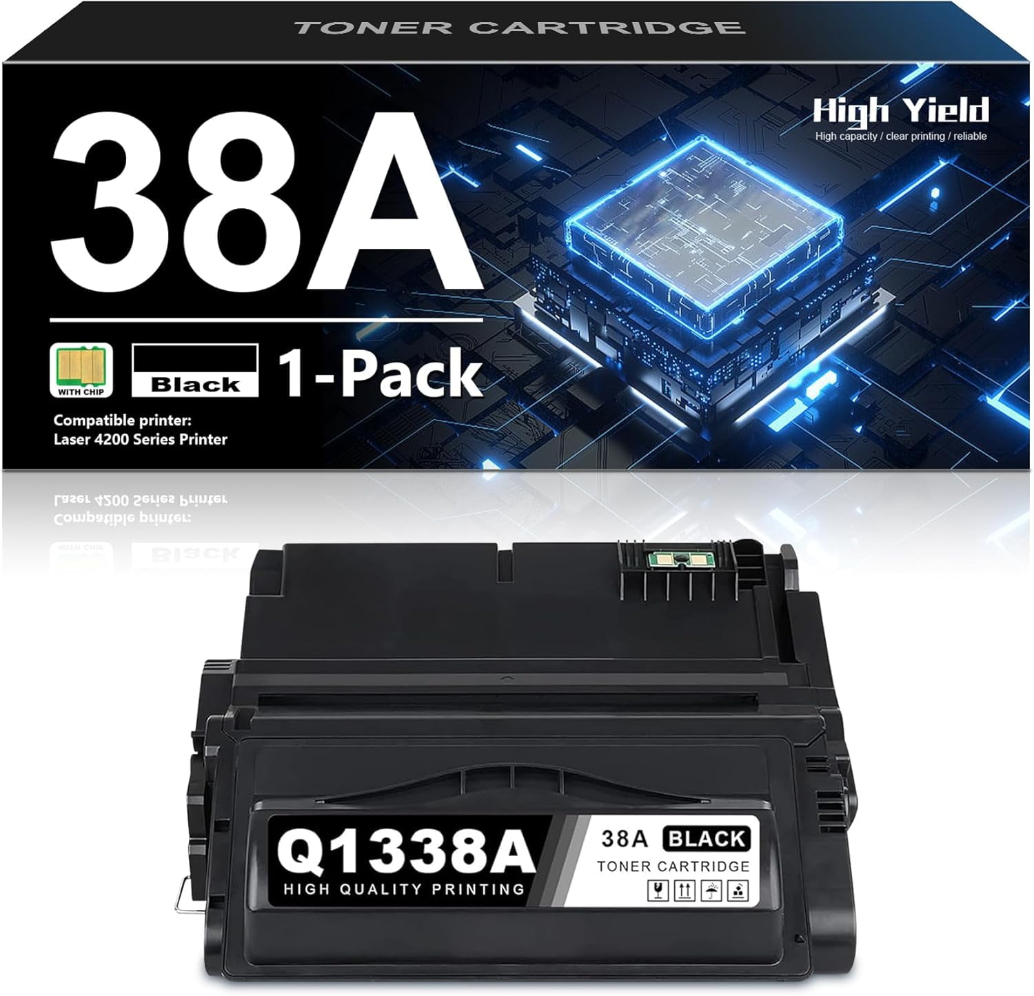 38A Q1338A Black Toner Cartridge 1-Pack (with Chip) Compatible ...