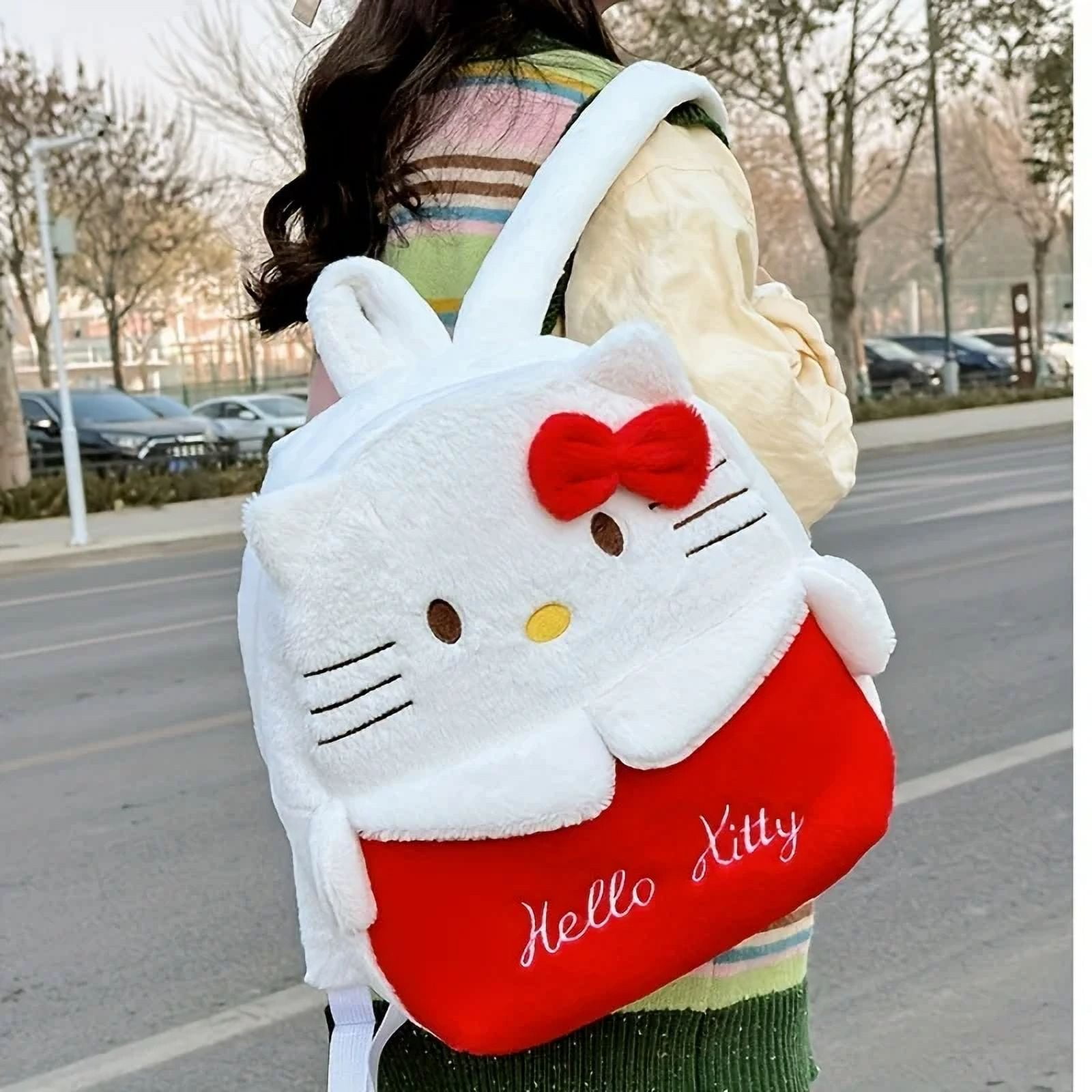 38CM New Sanrio Plush Stuffed Backpack Cute Kuromi Hello Kitty Plush ...