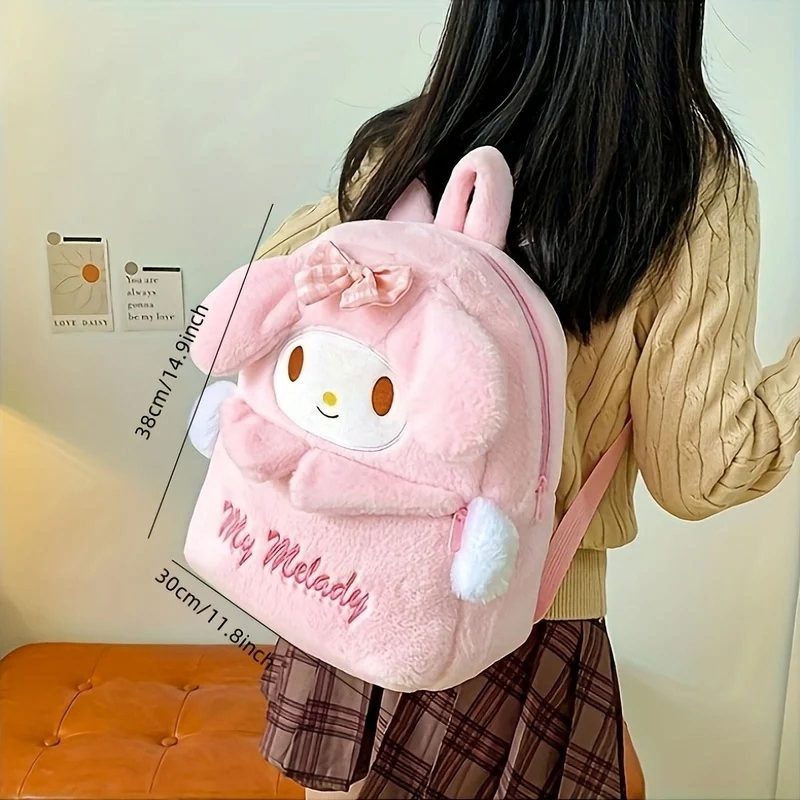 38CM New Sanrio Plush Stuffed Backpack Cute Kuromi Hello Kitty Plush ...