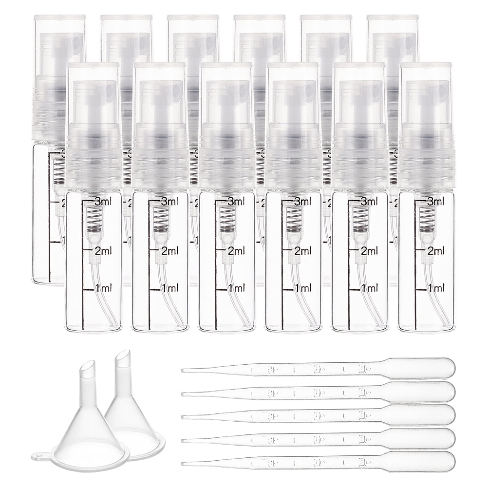 38PCS 3ml Clear Empty Portable Glass Spray Bottles Fine Mist Atomizer ...
