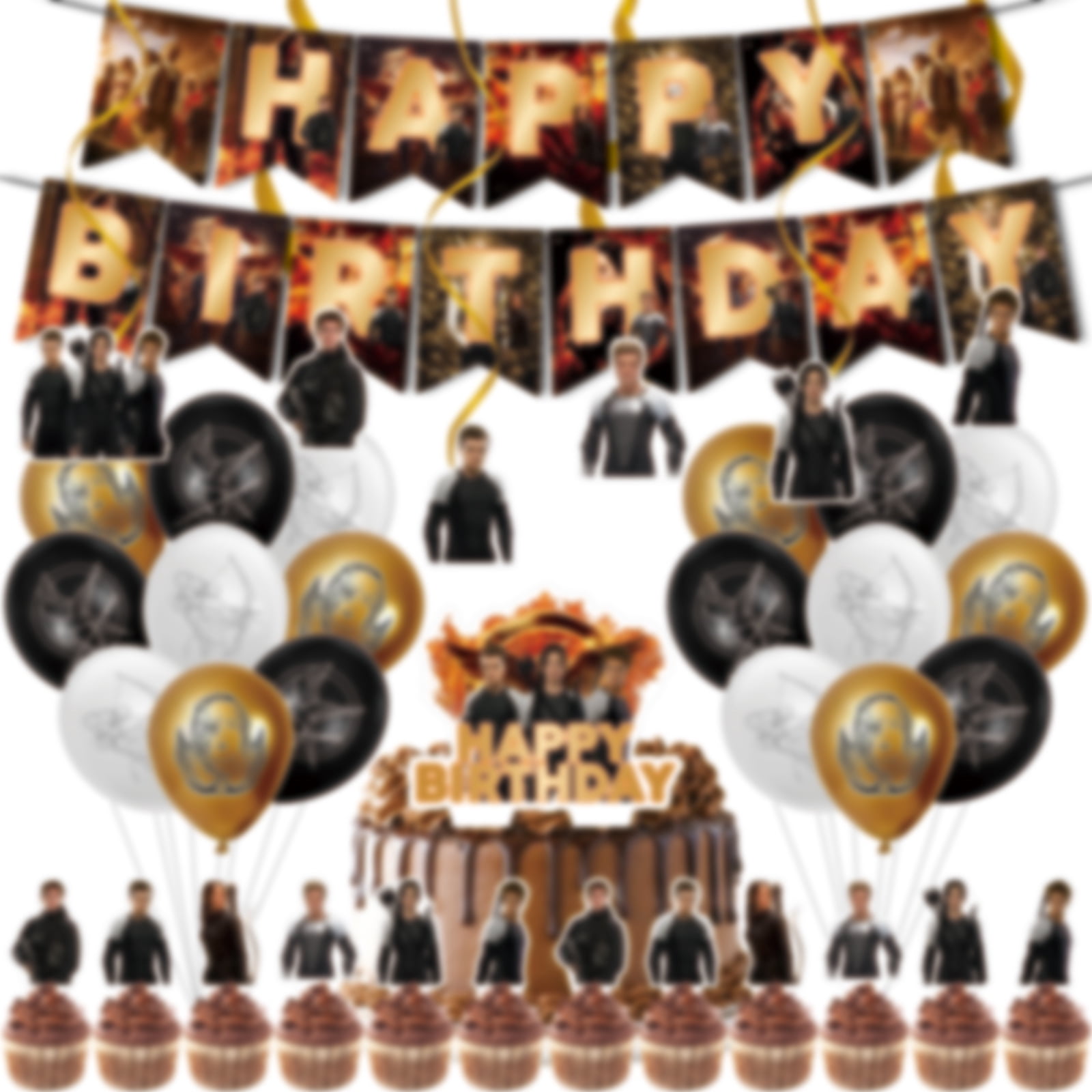 38PCS For Themed Party Decoration Set Includes Banner,18 Balloons,6 ...